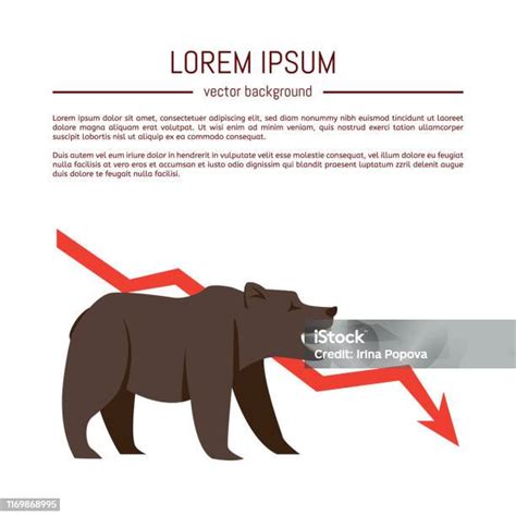 곰 시장 곰과 빨간색 화살표입니다 차트와 지표는 하향 추세를 보여줍니다 주식 시장 벡터 그림입니다 곰에 대한 스톡 벡터 아트 및 기타 이미지 Istock