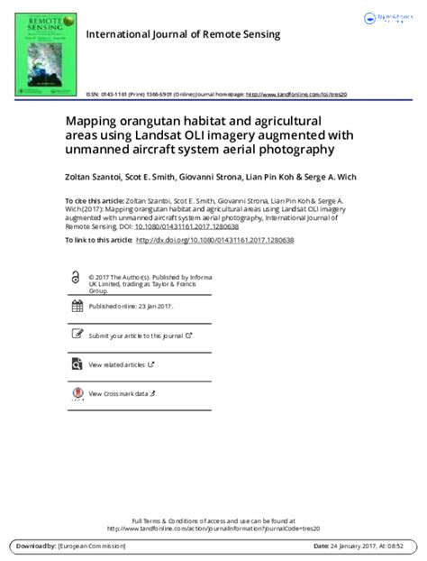 Pdf International Journal Of Remote Sensing Mapping Orangutan Habitat And Agricultural Areas