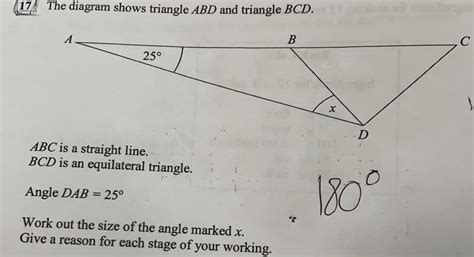 17 The Diagram Shows Triangle Abd And Triangle Bcd Gauthmath