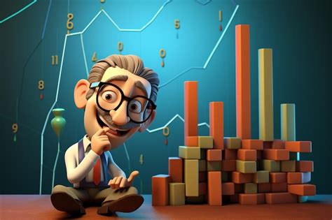 Premium Ai Image 3d Cartoon Statistician Character Generative Ai
