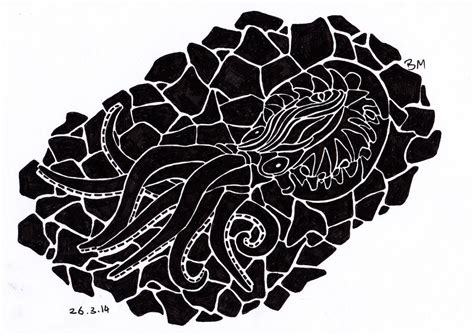 Fossilized Octopus By Bmillustration On Deviantart
