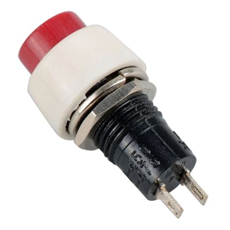 2 Pieces Lot New Red Mini 2 Pin Round Toggle Self Locking Power ON OFF Push Button Switch VE140