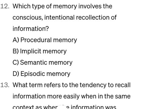 solved which type of memory involves the conscious