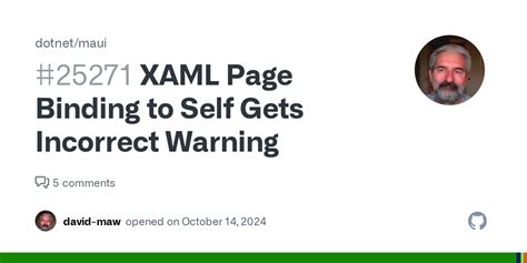 Xaml Page Binding To Self Gets Incorrect Warning · Issue 25271