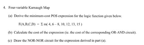 Solved Derive The Minimum Cost POS Expression For The Logic Chegg