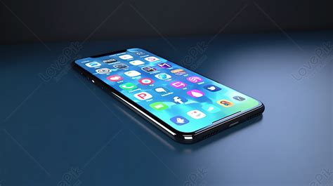 파란색 배경에 소셜 미디어 아이콘이 있는 현실적인 3d 스마트폰 마케팅 대행사 배경 아이 배경 3d 아이 배경 이미지 Hd 마케팅 대행사 아이 3d 아이 배경