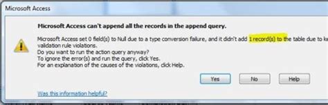 How To Deal With “cant Append All Records In The Append Query” Error