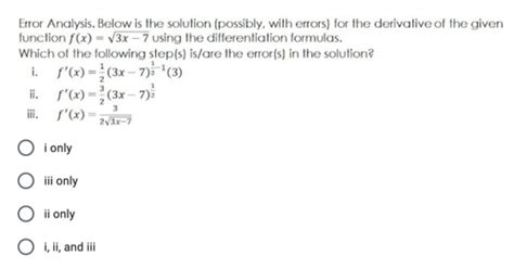 Error Propagation Differentiation