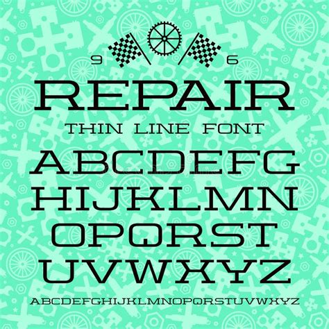 Sans Serif Font In Retro Racing Style Stock Vector Illustration Of