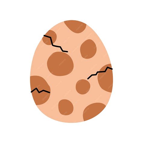 Premium Vector Cute Dinosaur Nest With Cracked Spotted Egg Prehistoric Egg Shell With Reptile