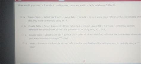 Solved How Would You Insert A Formula To Multiply Two Chegg Com