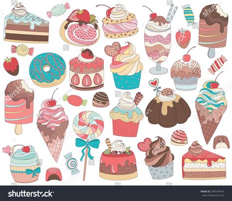 Treats Sweets Candy Isolated Vector Set Stock Vector Royalty Free