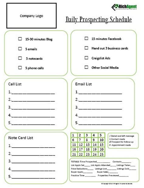 Prospecting Plan Template