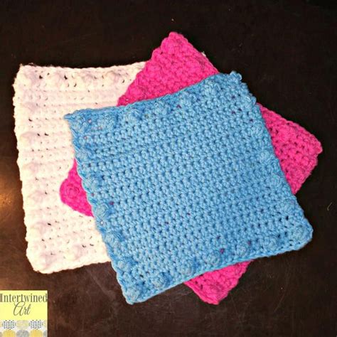 Square With Framed Boarder Dishcloth Crochet Pattern Different