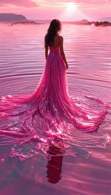 «Девушка в розовом длинном платье стоит… — видео создано в Шедевруме