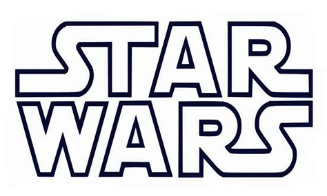 Printable Bandw Star Wars Logo Star Wars Stencil Star Wars Diy Star Wars