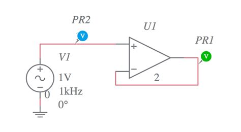 Unity Gain Opamp Multisim Live