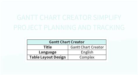 Gantt Chart Creator Simplify Project Planning And Tracking Excel Template And Google Sheets File