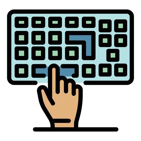 Touch Keyboard Icon Color Outline Vector Vector Art At Vecteezy