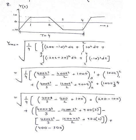 Solved 6 Find The Rms Value Of The Signal Shown Below Voltage 7