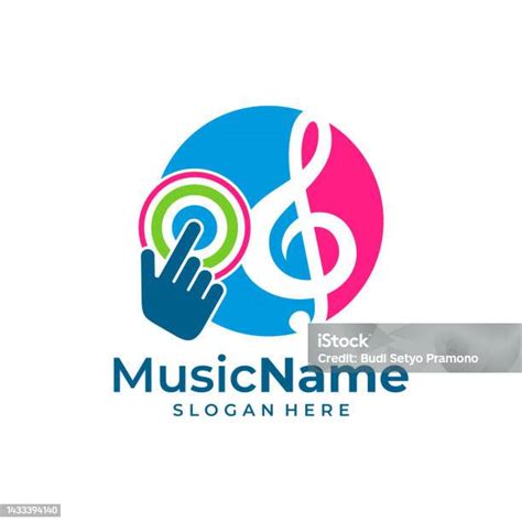 음악 로고 벡터를 클릭합니다 터치 음악 로고 디자인 템플릿 Dj에 대한 스톡 벡터 아트 및 기타 이미지 Dj 개념 기술자 Istock