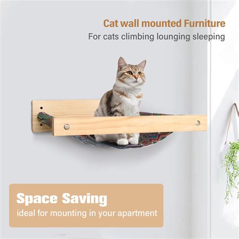 Cat Shelves Wall Mounted Wood Cat Wall Furniture Set For Indoor Cats
