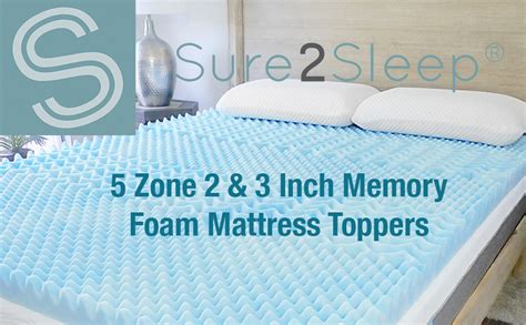 Sure2sleep Queen Size 3 Inch 5 Zone Gel Swirl Memory Foam Mattress