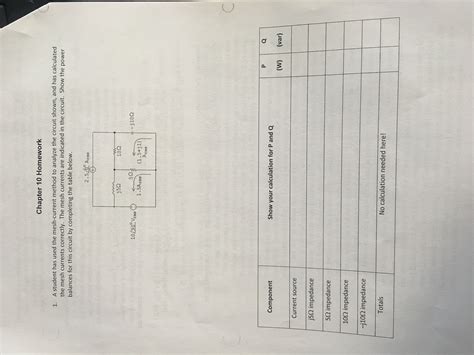 Solved A Student Has Used The Mesh Current Method To Analyze Chegg