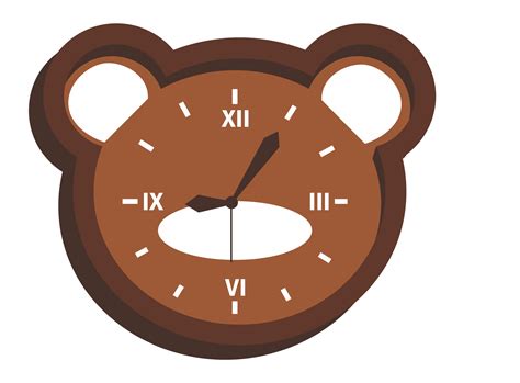 Object Clock With Bear Shape 13367195 Png