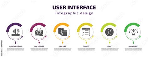 User Interface Infographic Template With Icons And 6 Step Or Option User Interface Icons Such