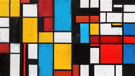 Geometric Art With Colorful Rectangles On Canvas Modernist Inspiration