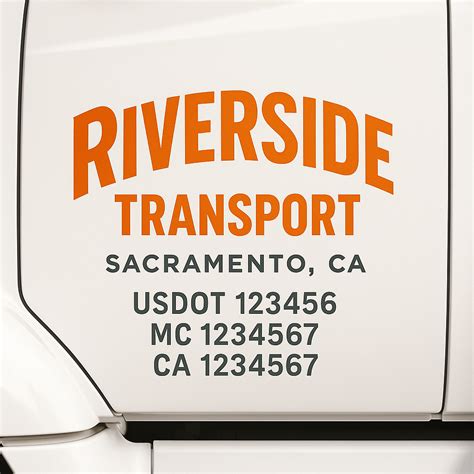 Custom Designed Usdot Truck Door Decal Lettering Signs For Semi Trucks