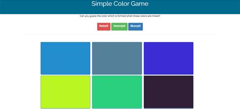 Simple Color Game Using Javascript With Source Code Sourcecodester