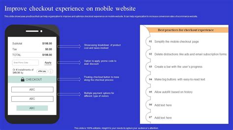 Improve Checkout Experience On Optimizing Online Ecommerce Store To Increase Product Sales Ppt