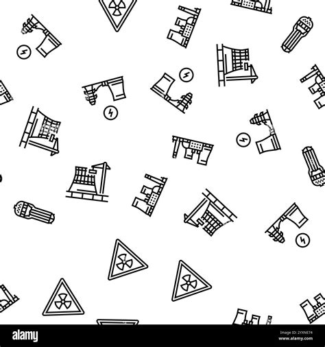 Nuclear Energy Power Plant Seamless Pattern Vector Stock Vector Image