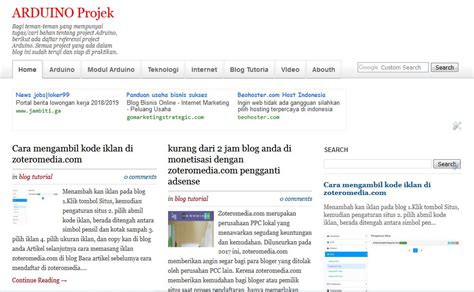 Tutorial Cara Memasang Kode Iklan Zoteromedia Di Blog ARDUINO Projek