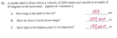 solved 21 a mortar shell is fired with at a velocity of