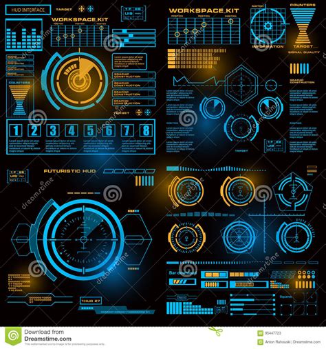 Futuristic Virtual Graphic Touch User Interface Hud Stock Vector Illustration Of Digital