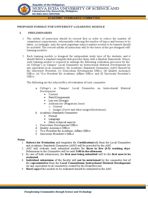 Asc Guidelines For Module Writing Edited Pdf Citation Curriculum