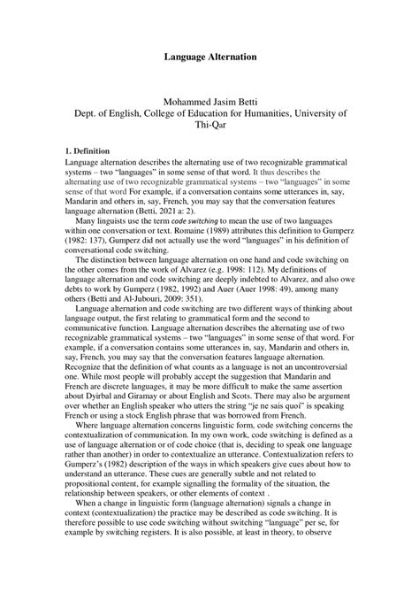Pdf Language Alternation