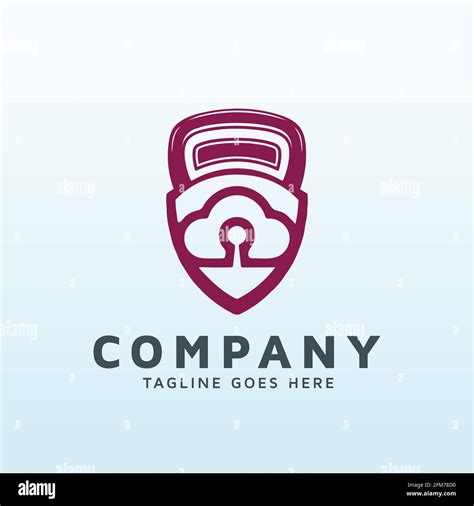 Cloud Based Cyber Security Logo Design With Fitness Gym Icon Stock Vector Image And Art Alamy