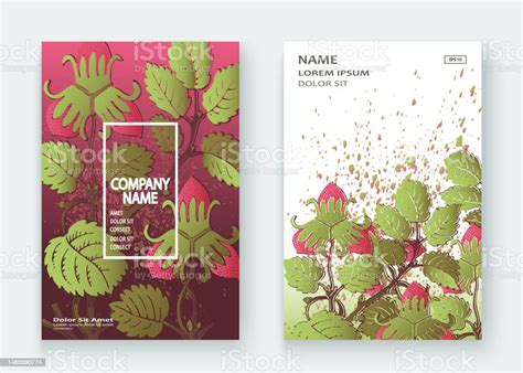 딸기 패턴 디자인 템플릿 제품 손으로 그린 레드 베리 귀여운 트렌디한 어두운 배경에 꽃이 만발한 녹지 덤불 그래픽 일러스트레이션 웨딩 초대장 포스터 카드 표지 제품 벡터 0