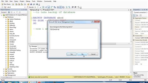 Backup And Restore Database In Sql Youtube