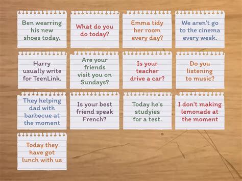 Present Simple Present Continuous Correct Mistakes Flip Tiles