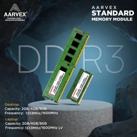 Aarvex 8gb Ddr3 1600mhz U Dimm Desktop Ram Mega Jaipur