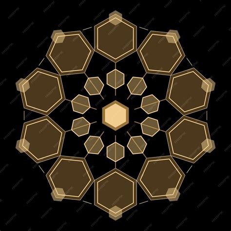 비즈니스 생태계 조직 육각형 다이어그램 구성표 템플릿 프리미엄 벡터