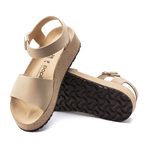 Birkenstock Papillio Glenda Sandcastle Nubuck Womens Platform Sandals