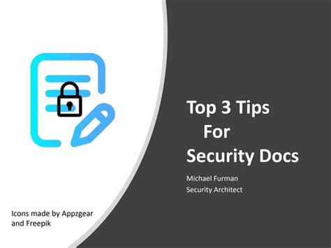 Top 3 Tips For Security Documentation Ppt