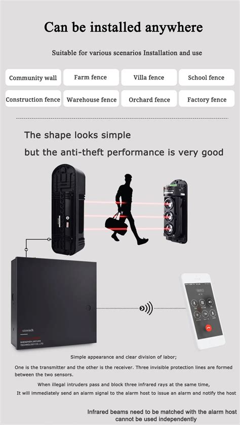 buy abe 50 three beam infrared intrusion detection sensor for outdoor