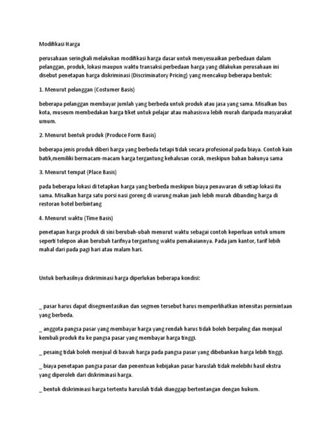 Modifikasi Harga Pdf